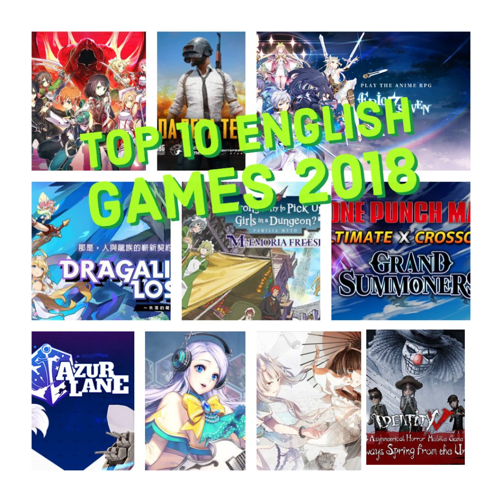 Top 10 English Mobile Games 2018 - Kongbakpao