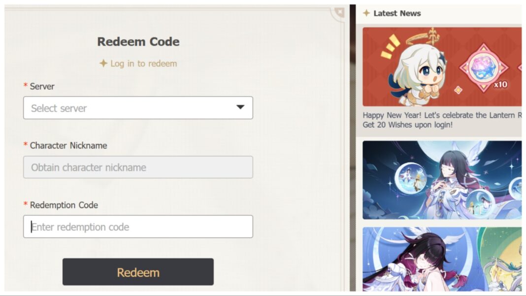 Genshin Impact 6.3 Livestream Codes - Kongbakpao